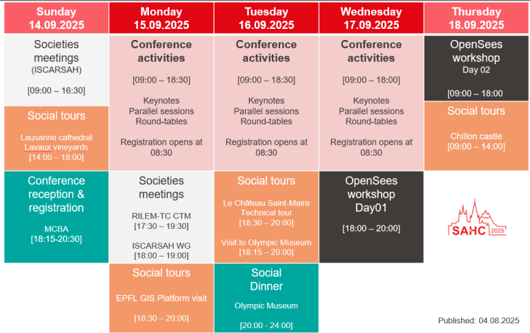 Conference program ‒ SAHC2025 ‐ EPFL